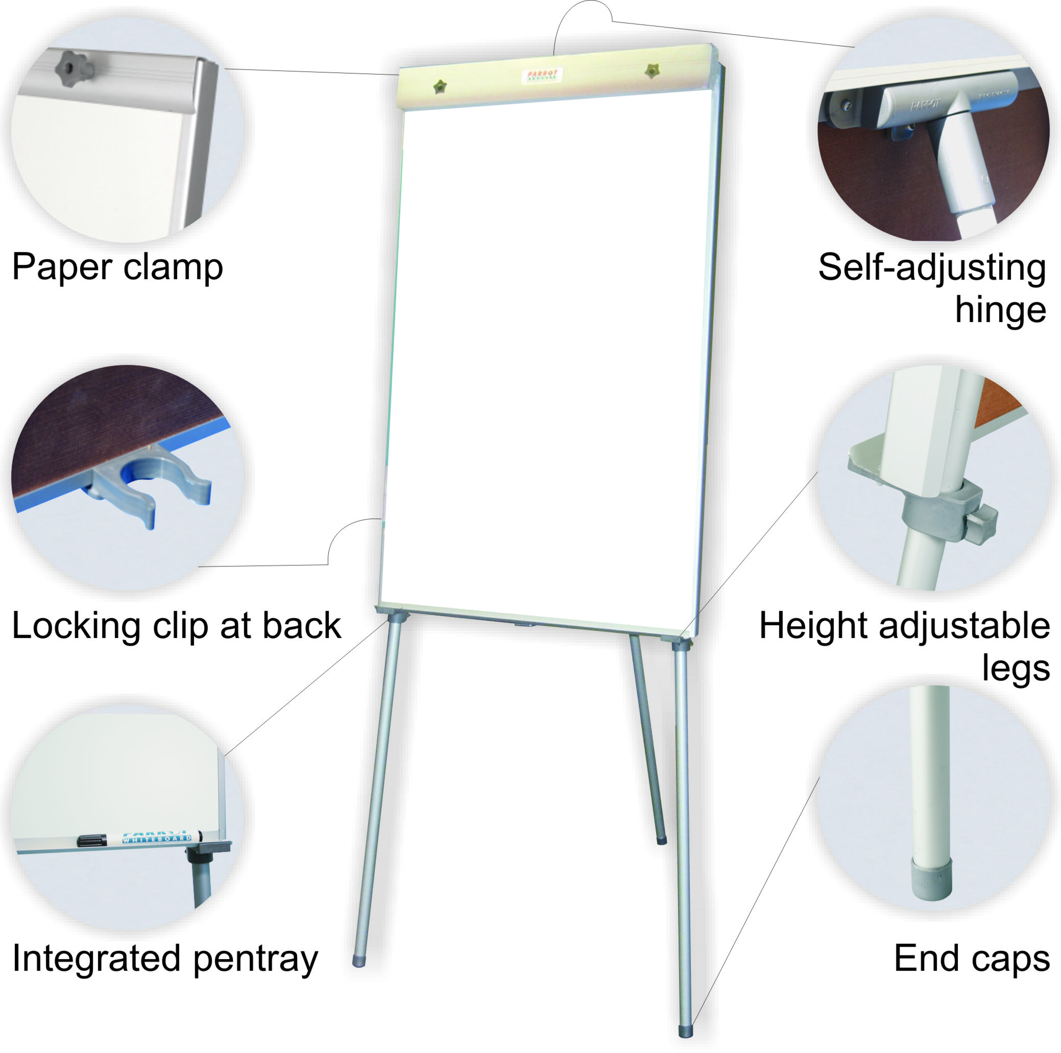 Parrot Standard Non-Magnetic Flipchart 100cm x 64cm