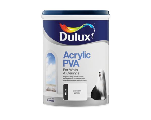 Dulux PVA Acrylic Paint - Brilliant White 1L | Limited Stock