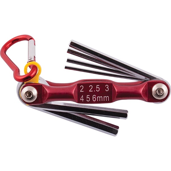 Tork Craft Folding Key Set Hex 2-2.5-3-4-5-6 Red Chrome Plated ...