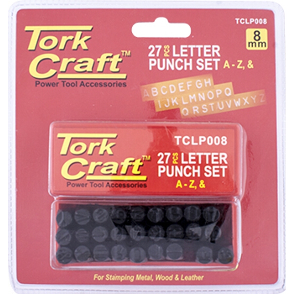 Tork Craft Letter Punch Set 8mm (A-Z) Black Finish - Dailydeals.co.za