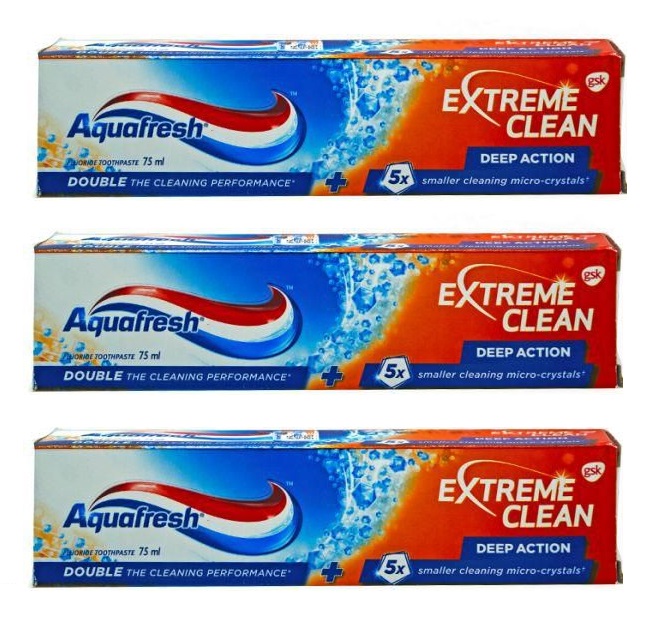 Aquafresh - Extreme Clean Deep Action Toothpaste (3 x 75ml ...