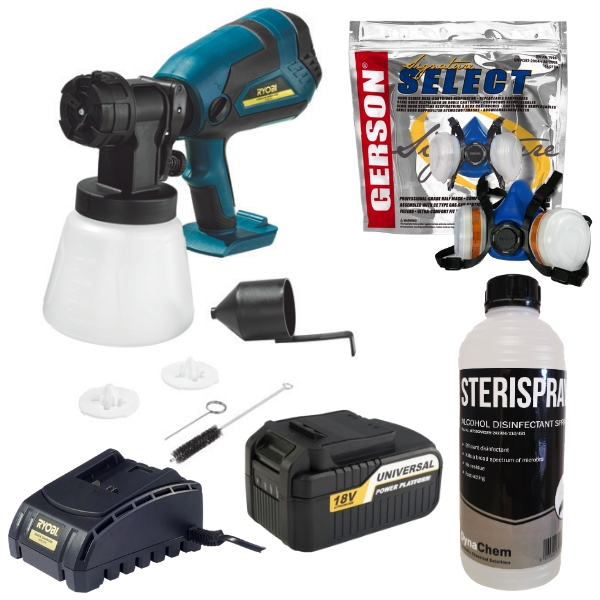 18V Ryobi Cordless Sanitising Spray Gun Combo | Limited