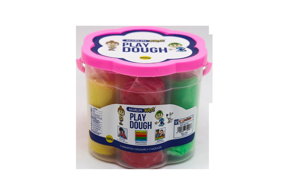 Marlin Play Dough 500g Bucket – 5 Colors + 3 Moulds | Daily