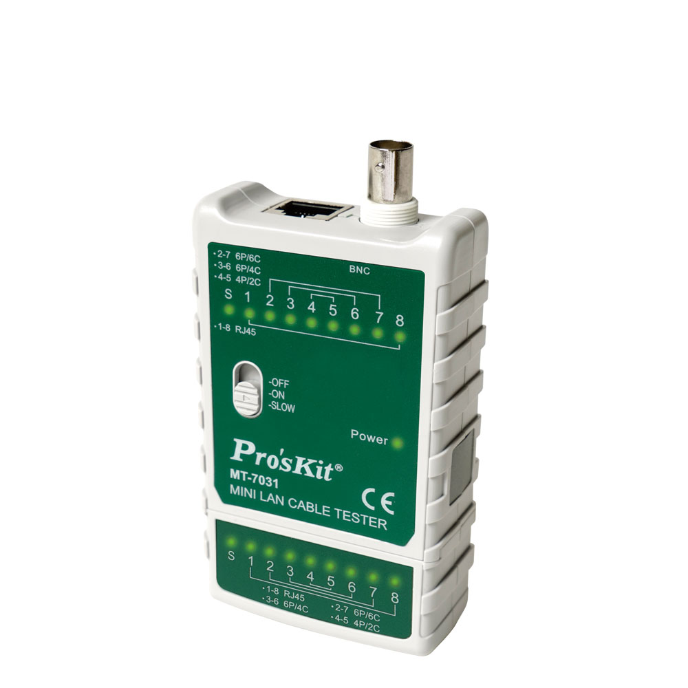 Proskit Mini LAN Cable Tester – RJ45, RJ11, BNC | Limited