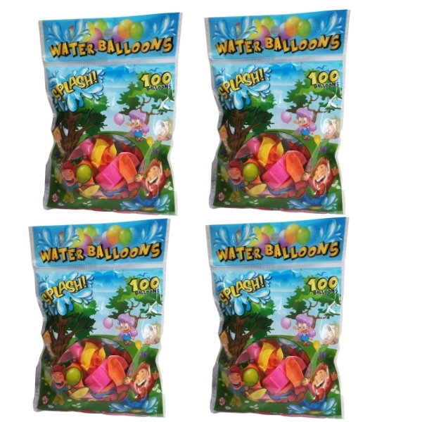 Water Balloons Bulk Pack of 4 – 400 Balloons & Nozzles