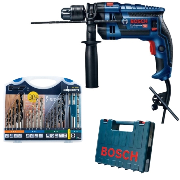 Bosch - Impact Drill GSB 16 RE and Alpen Drill and Screwdriver Set (30 ...