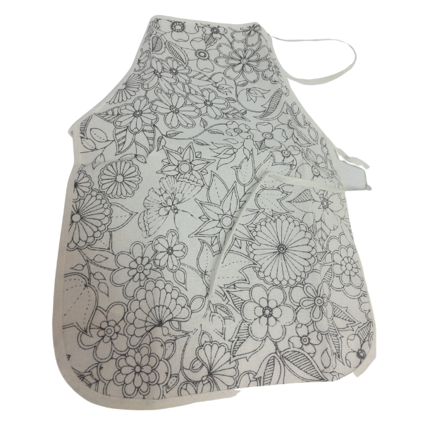 Khoki - Colour / Children's Paint Your Own Apron 47 x 34cm - Flowers ...