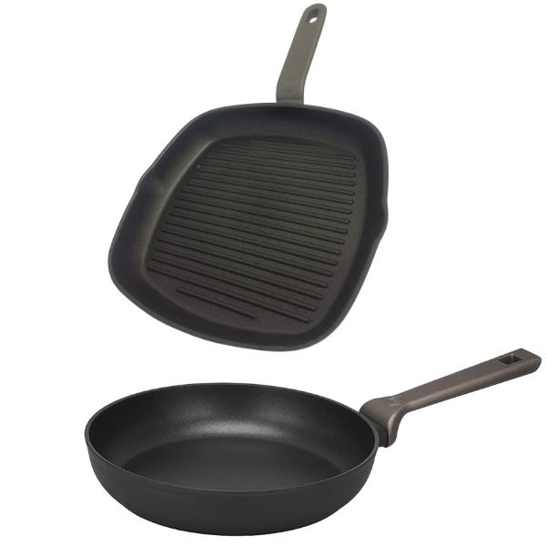 MasterChef - Aluminium Non-Stick Grill and Deep/Frypan Combo 28cm ...