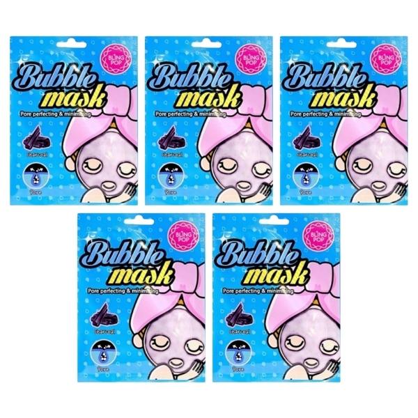 Bling Pop - Charcoal Bubble Face Mask 30ml - Pack of 5 - Dailydeals.co.za