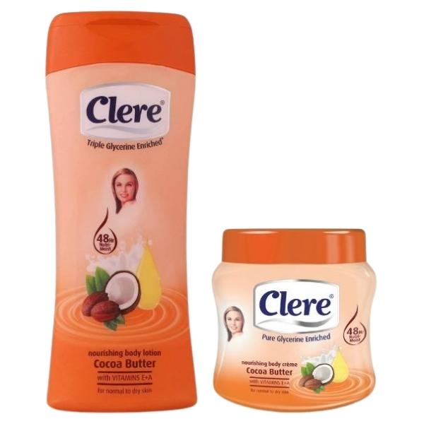 Clere Body Lotion & Crème Combo Set – Cocoa Butter | Daily