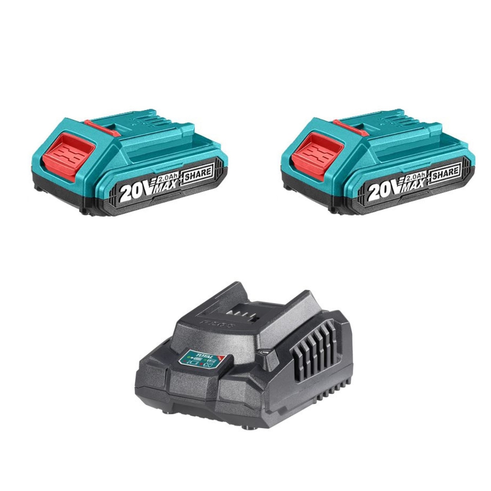 Total Tools Lithium-Ion Battery Pack 2.0Ah x 2 + Fast