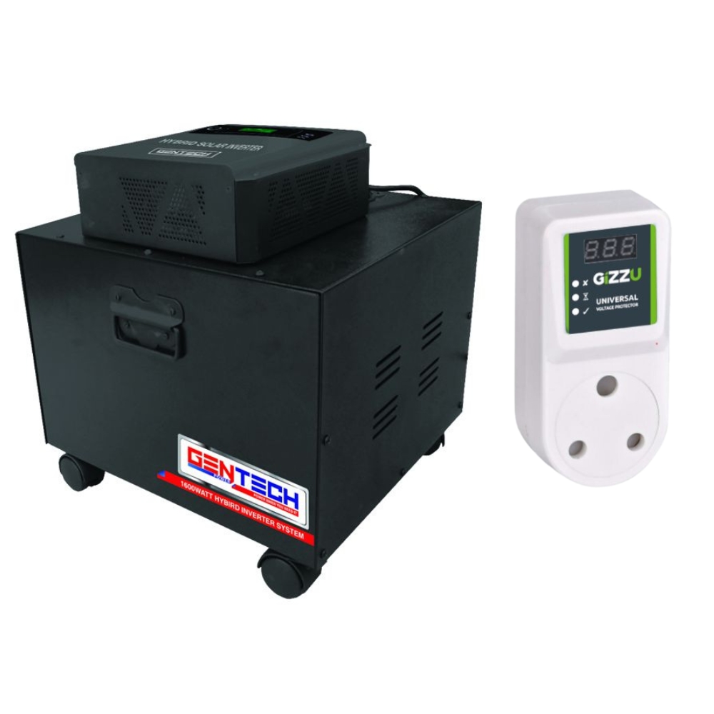 Gentech 1600W Solar Hybrid Inverter Trolley with Voltage